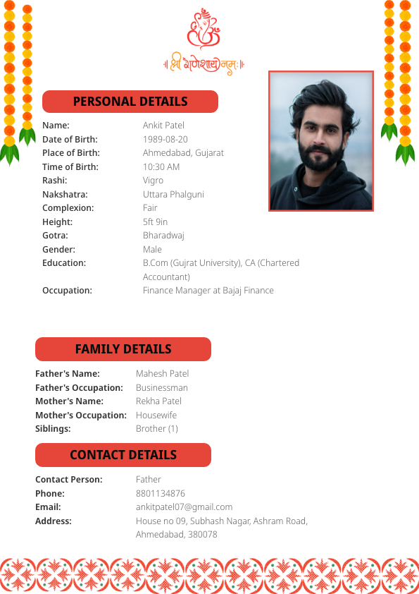 Free Marriage Biodata Maker | Wedding Biodata Template